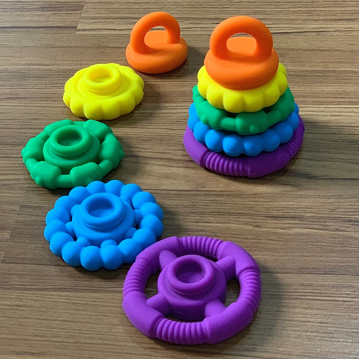 Infant Rainbow Silicone Stackers – The Growing Brain PH